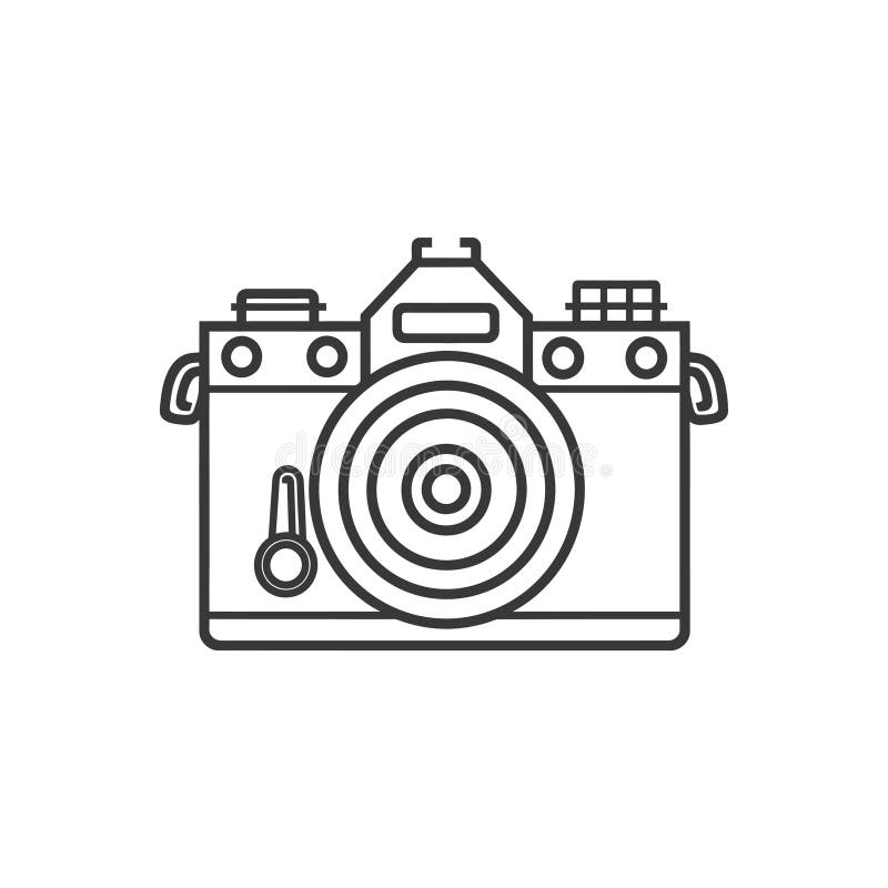 Stylish DSLR Camera Icon, Photography Equipment Line Art Stock Vector ...