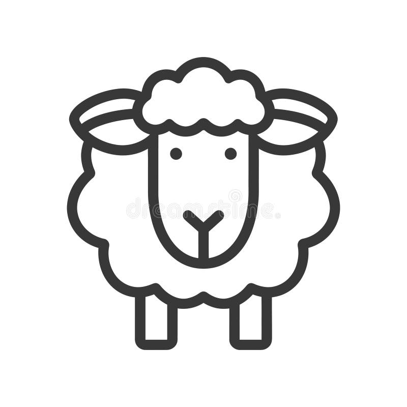 Cute Cartoon Sheep Icon, Farm Animal Illustration Stock Vector ...