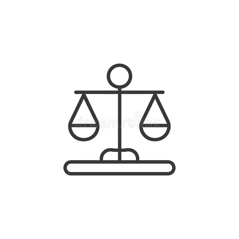 Simple Line Icon of Scales of Justice, Balance Symbol Stock Vector ...