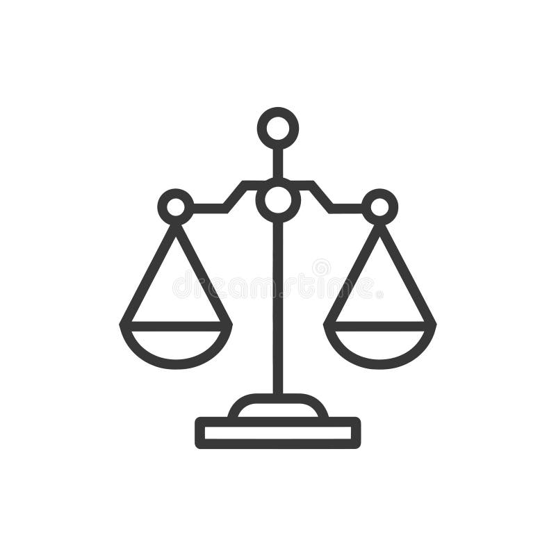 Balanced Scales Icon: Justice, Law, and Equality Symbol Stock Vector ...