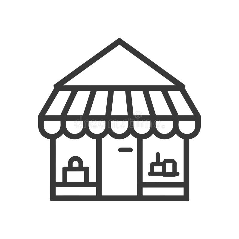 Small Shop Store Front, Simple Line Icon Design Stock Vector ...