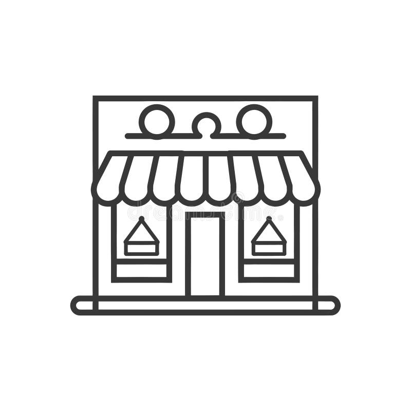 Small Business Shop Store Front Icon, Simple Minimalist Line Art Design ...