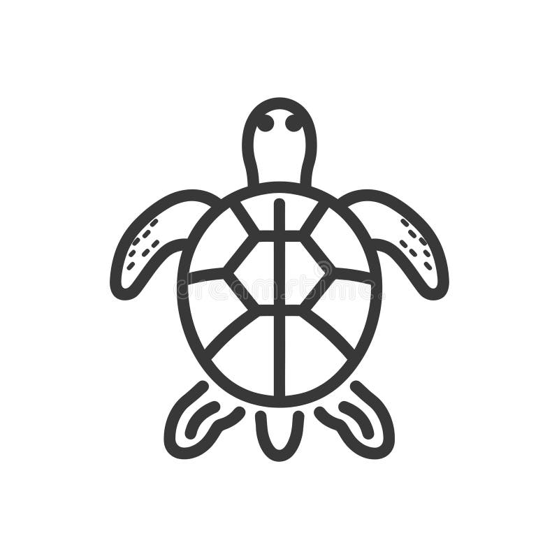 Sea Turtle Line Art: Simple Aquatic Animal Icon Stock Vector ...