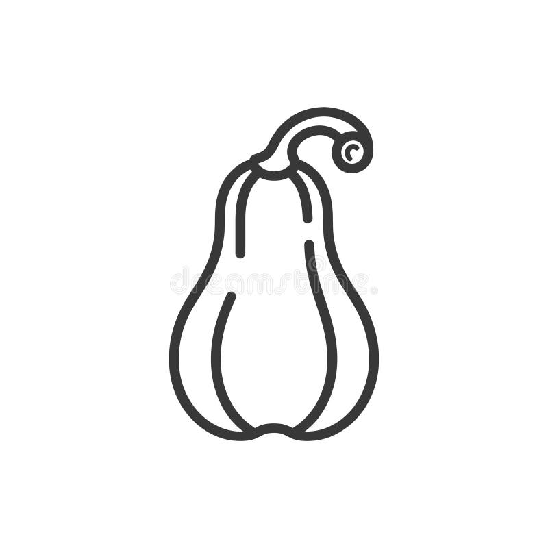 Gourd Vegetable Icon: Simple Line Art Illustration for Harvest Season ...