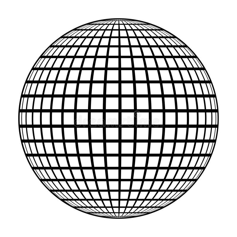 Line Drawing Sphere with Grid Pattern, Globe Grid Lines Pattern Stock ...