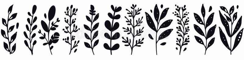 Line Drawing of a Spring Flower, Leaf, and Scribble Grunge Texture ...