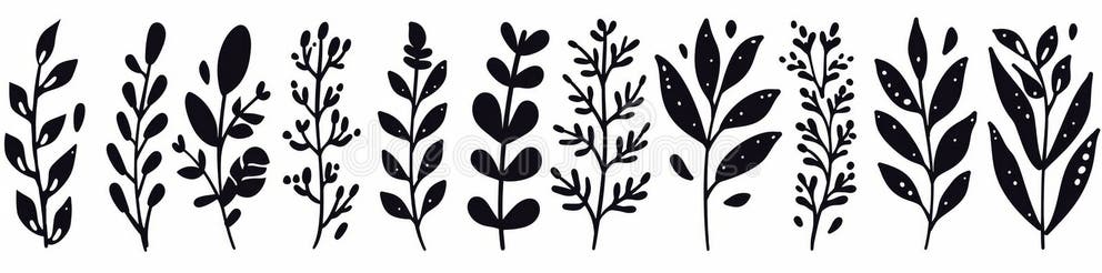 Line Drawing of a Spring Flower, Leaf, and Scribble Grunge Texture ...