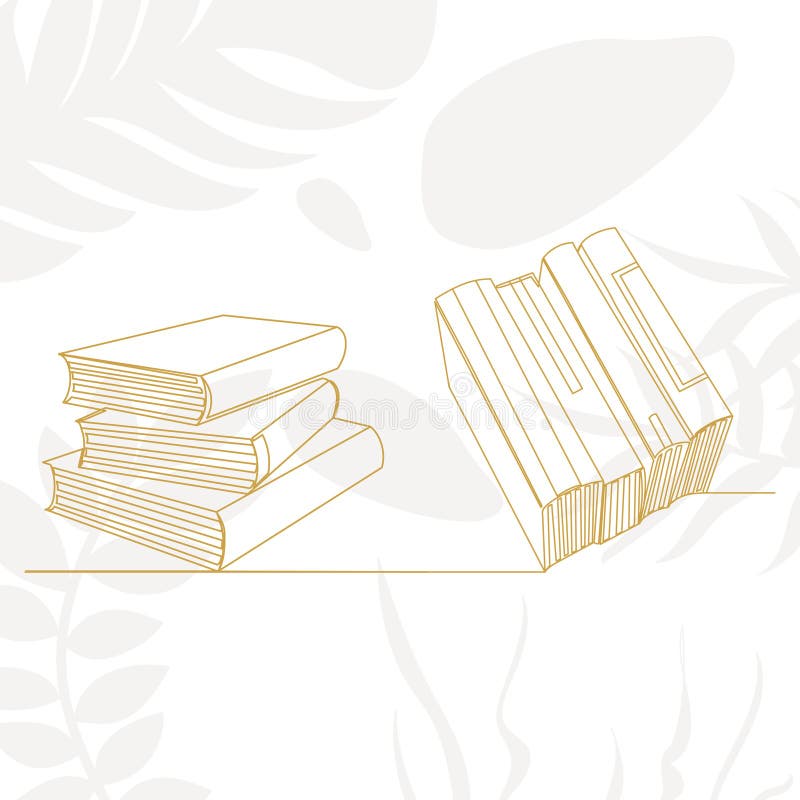 Line Drawing Stack of Books Vector Vector Stock Illustration ...