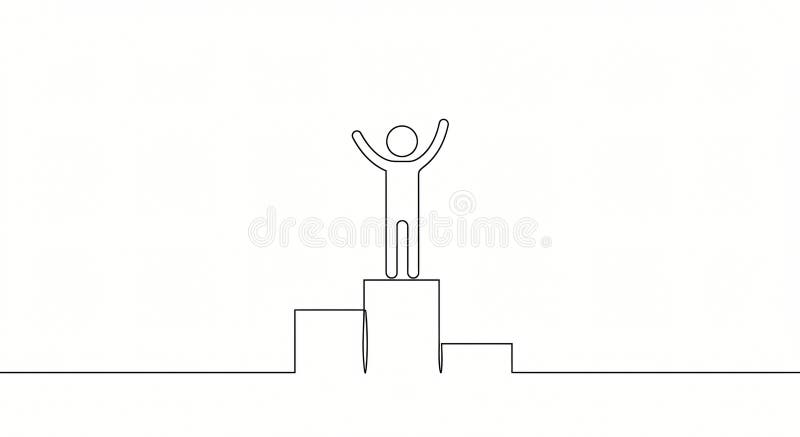 Line Drawing Success Achievement Goal Prosperity Stock Illustration ...