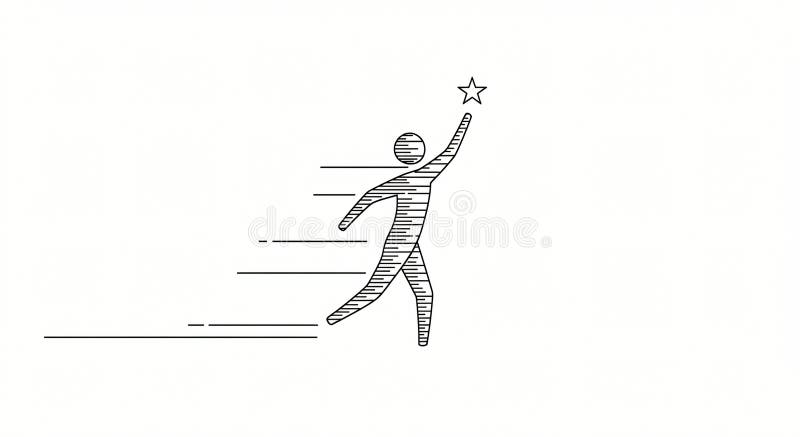 Line Drawing Success Achievement Goal Prosperity Stock Illustration ...