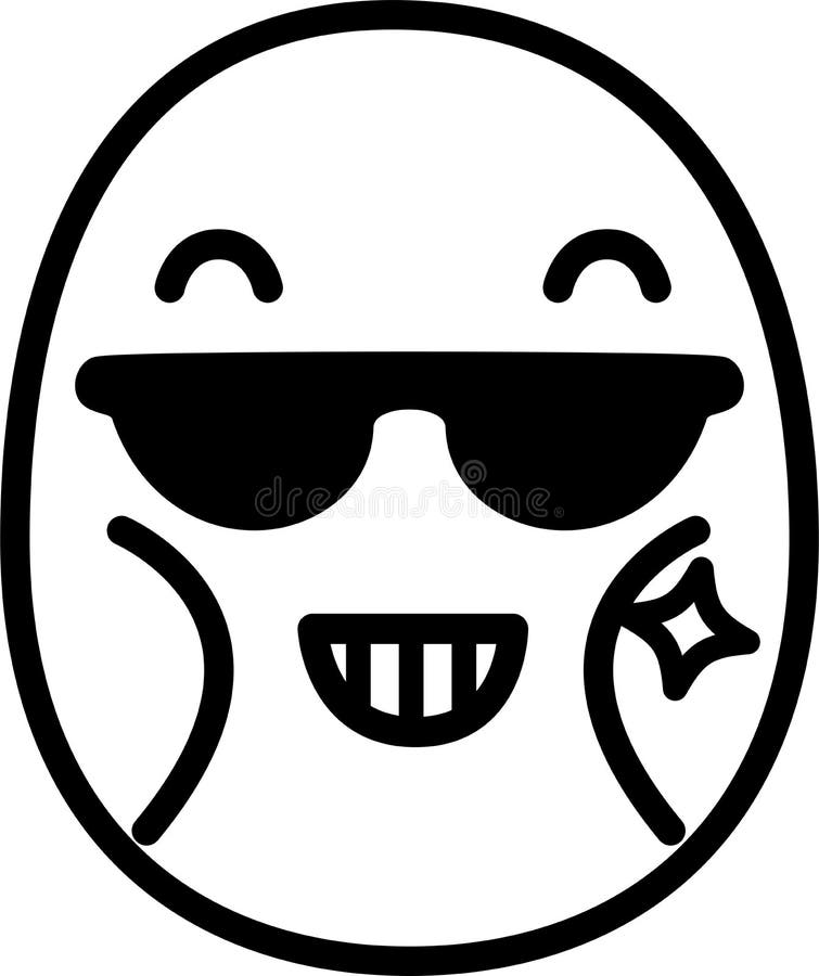 Line Drawing of Thin Man Emoticon Icon Stock Vector - Illustration of ...