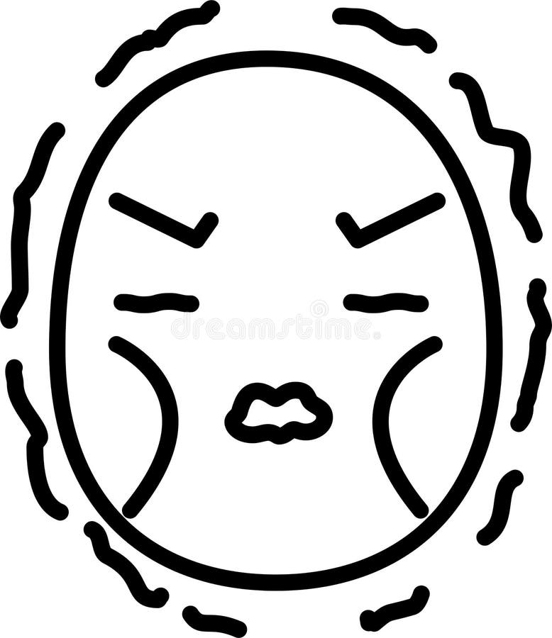 Line Drawing of Thin Man Emoticon Icon Stock Vector - Illustration of ...