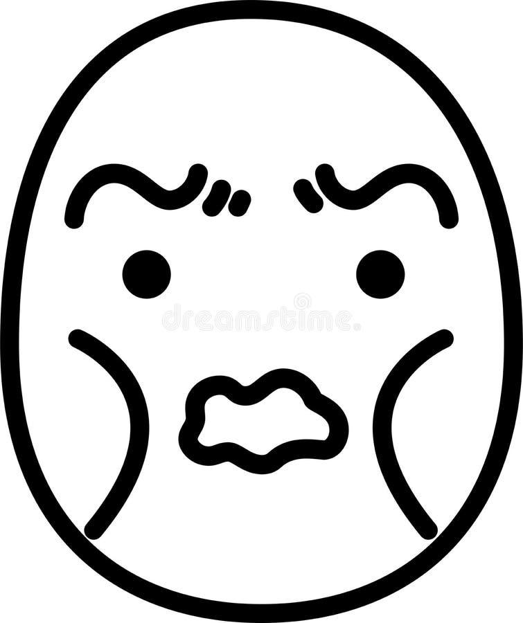 Line Drawing of Thin Man Emoticon Icon Stock Vector - Illustration of ...