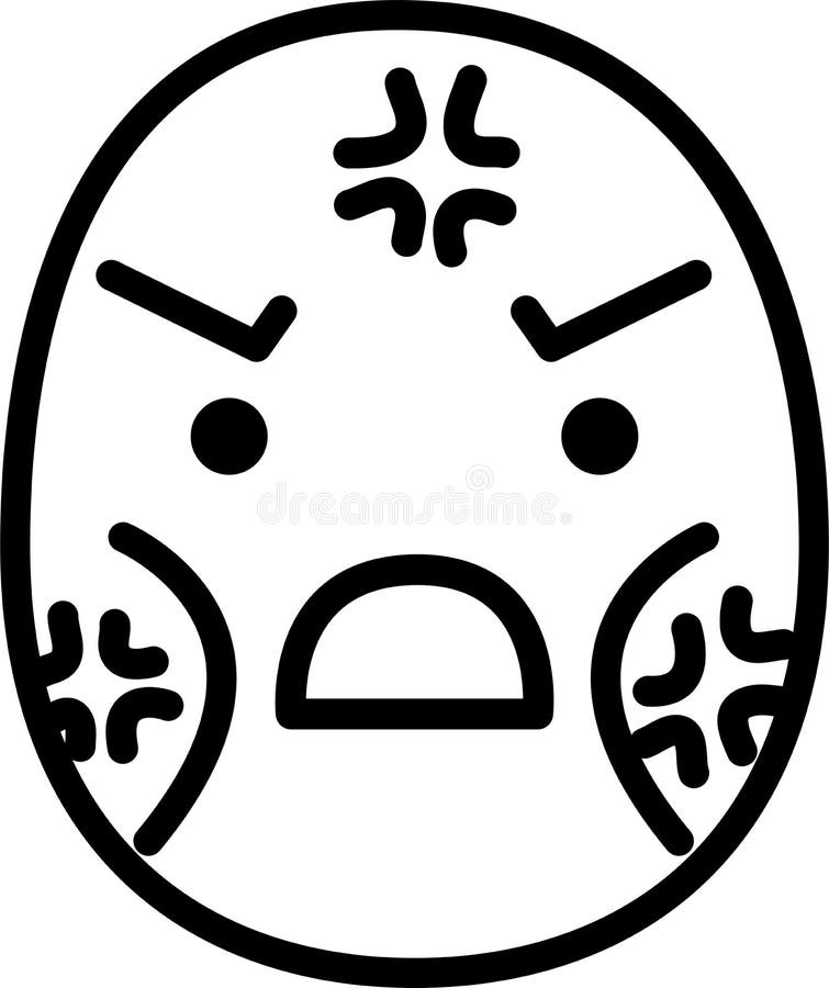 Line Drawing of Thin Man Emoticon Icon Stock Vector - Illustration of ...