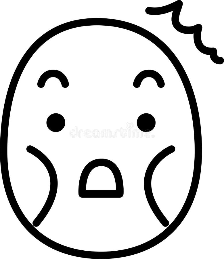 Line Drawing of Thin Man Emoticon Icon Stock Vector - Illustration of ...