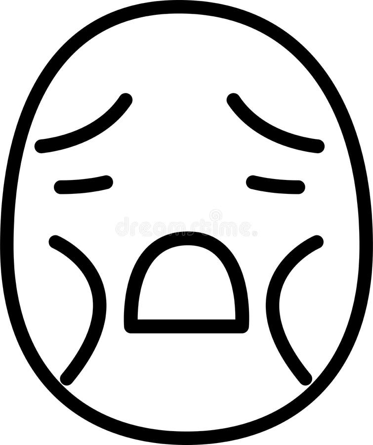 Line Drawing of Thin Man Emoticon Icon Stock Vector - Illustration of ...