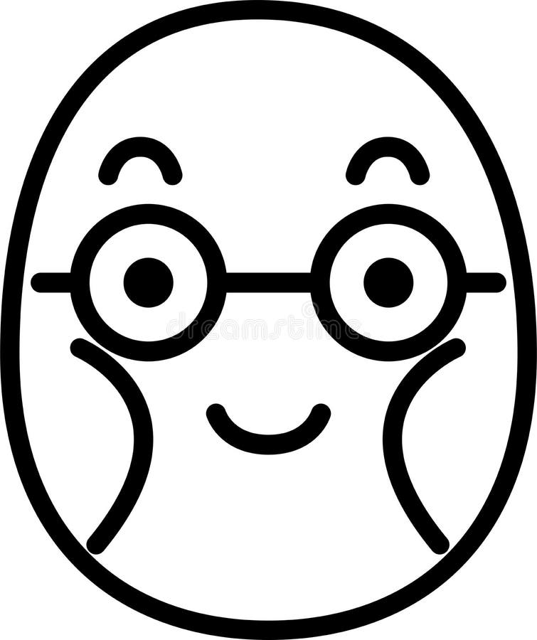 Line Drawing of Thin Man Emoticon Icon Stock Vector - Illustration of ...
