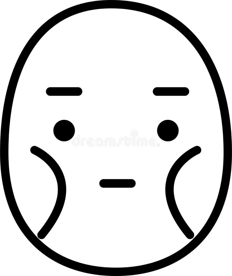 Line Drawing of Thin Man Emoticon Icon Stock Vector - Illustration of ...