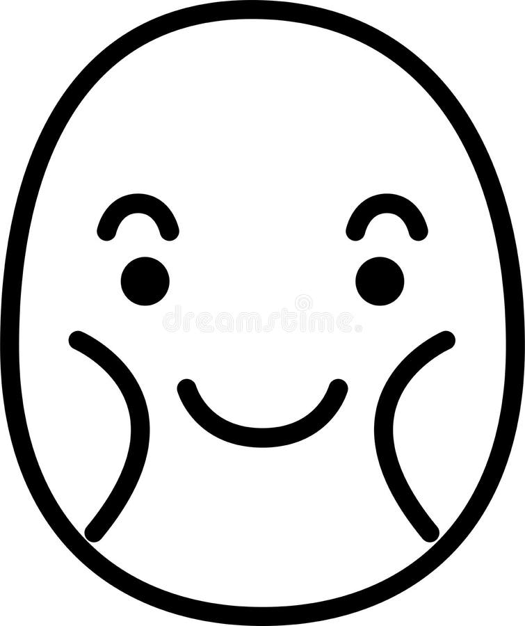 Line Drawing of Thin Man Emoticon Icon Stock Vector - Illustration of ...