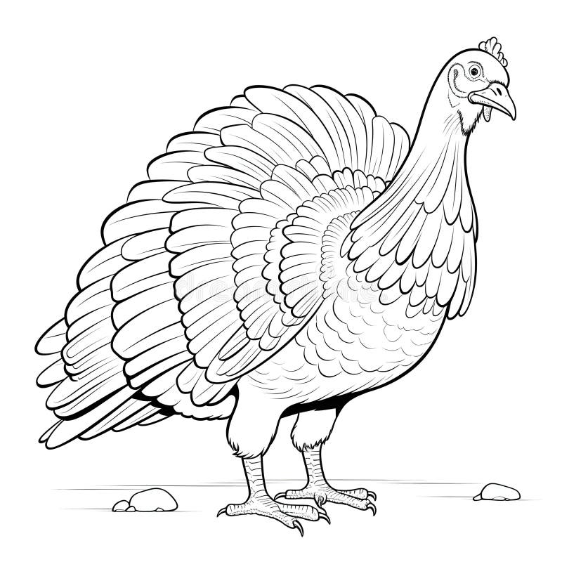 Line Drawing of a Turkey stock illustration. Illustration of drawing ...