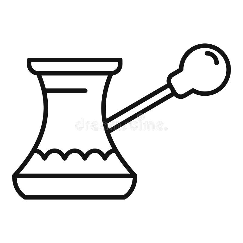 Line Drawing of a Turkish Coffee Pot Brewing Coffee Stock Illustration ...