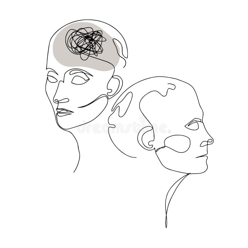 Line Drawing Therapy Two Heads Stock Illustrations – 31 Line Drawing ...