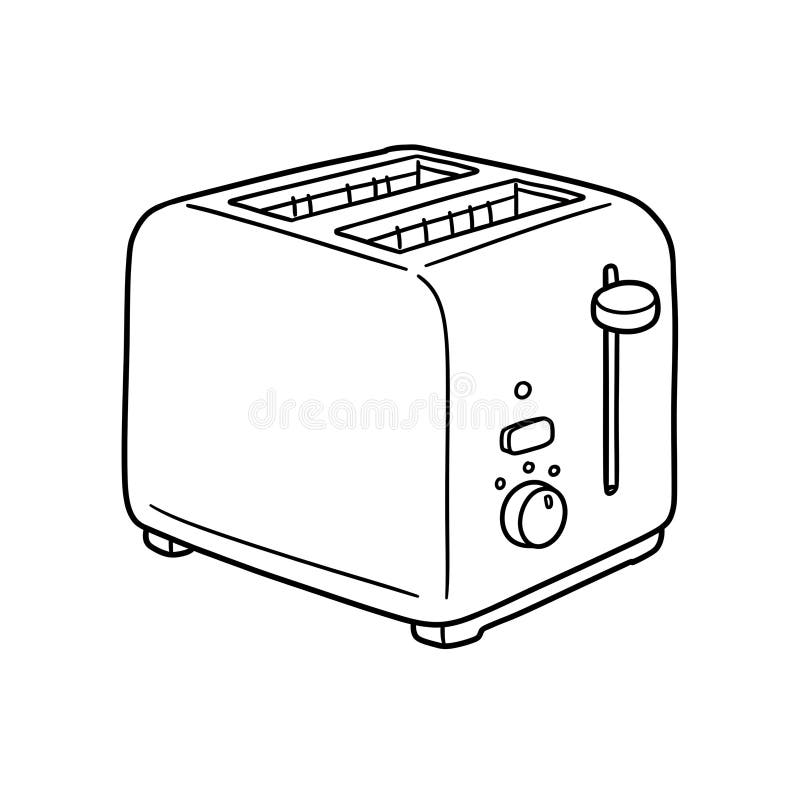 Two-Slice Toaster Illustration Stock Illustration - Illustration of ...
