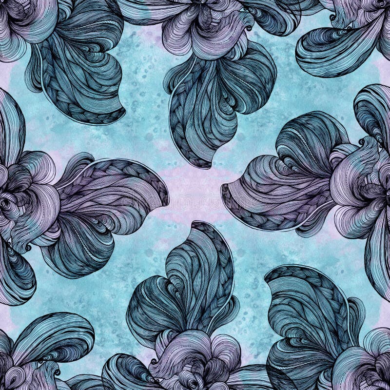 Line Drawing. Watercolor and Ink, Background Image - Abstract ...