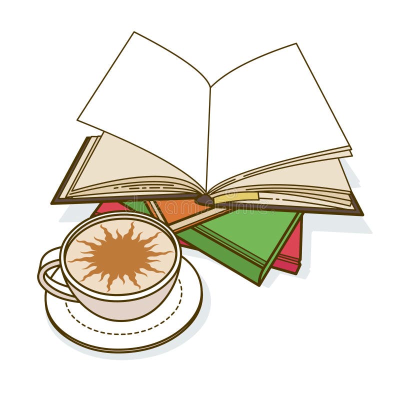 Books Coffee Drawing Stock Illustrations – 696 Books Coffee Drawing ...