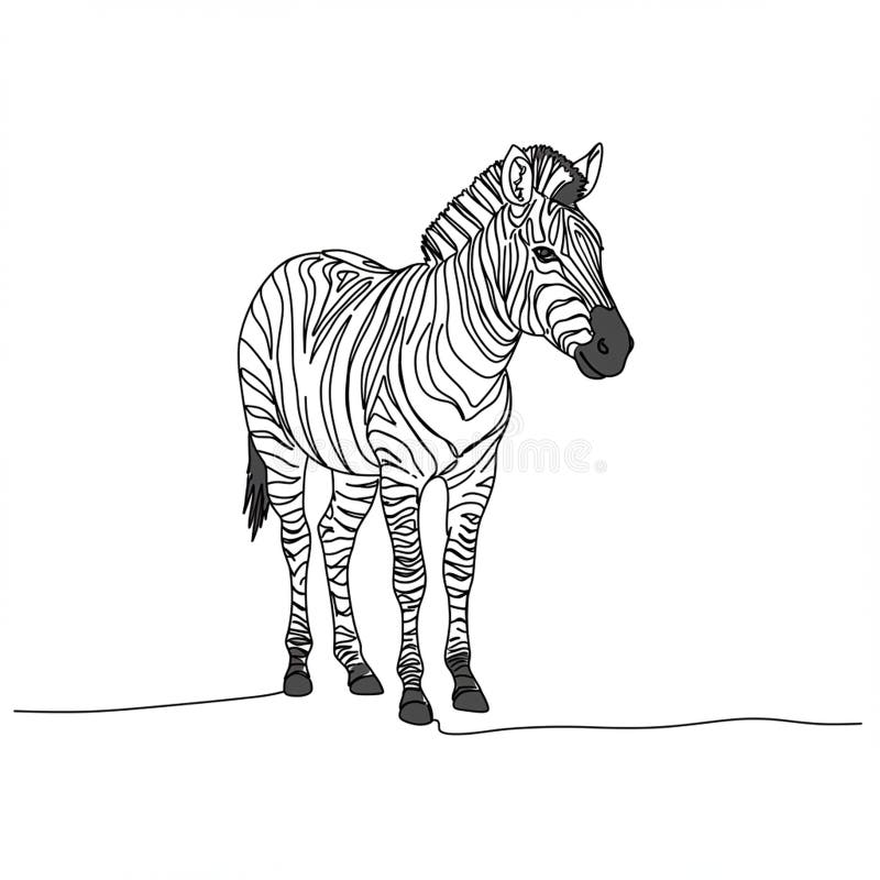 Zebra Black White Line Drawing Stock Illustrations – 3,696 Zebra Black ...