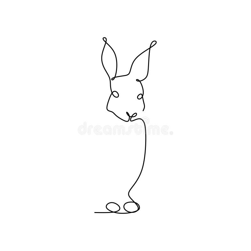 Line Drawings Keep on Rabbit Animals, Simple Lines Stock Vector ...