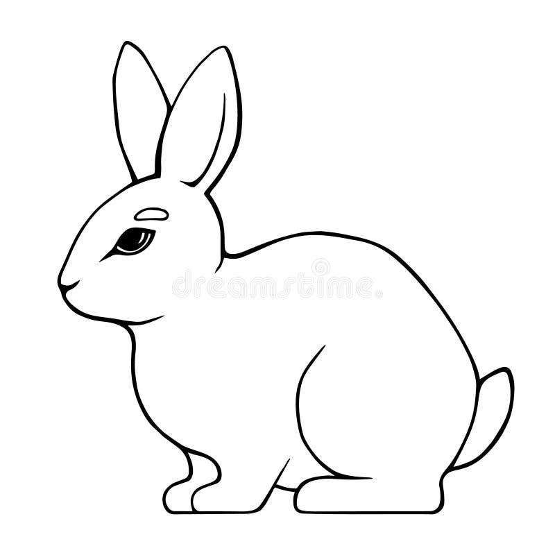 Line drawn rabbit stock vector. Illustration of simple - 259567513