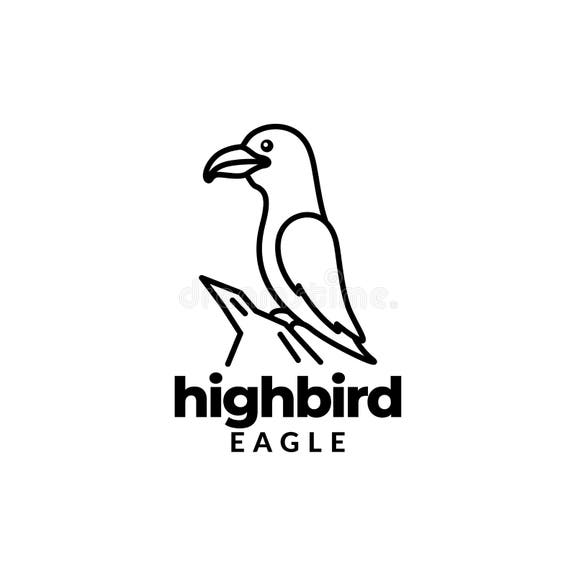 Line Eagle Perch Logo Design Stock Vector - Illustration of item ...