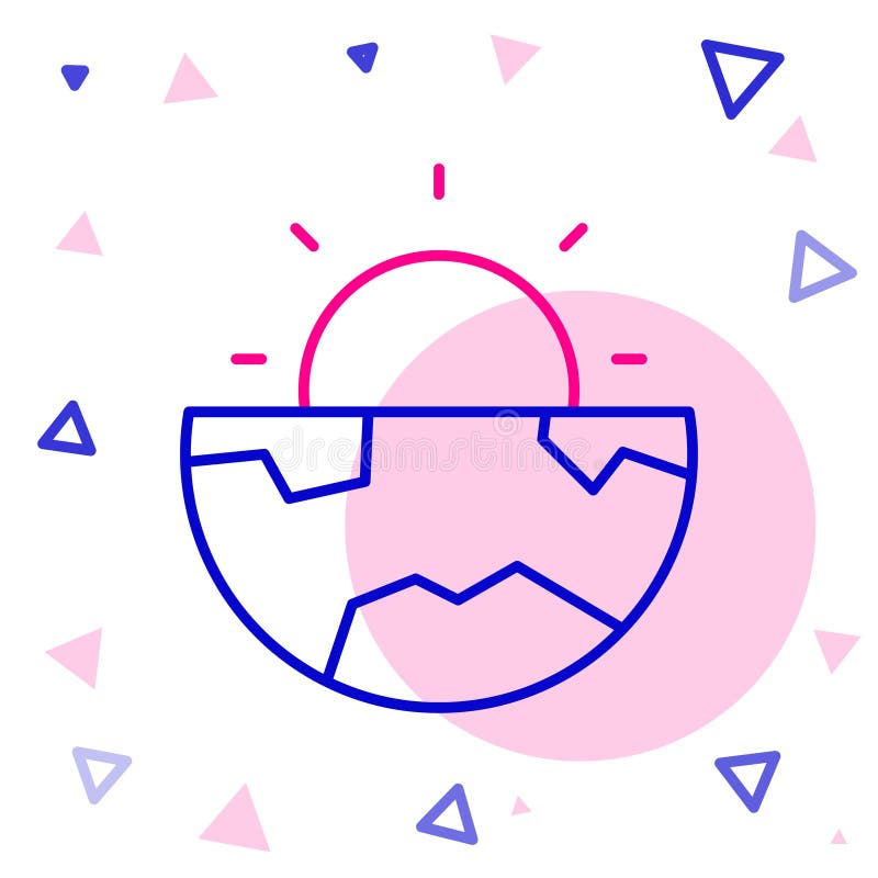 Line Earth Core Structure Crust Icon Isolated on White Background ...