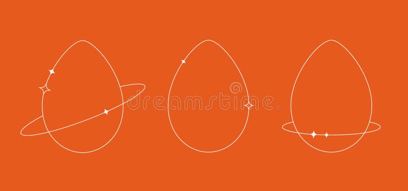 Line Easter Eggs in Y2k Minimalistic Style. Egg Shape Vector Frames ...