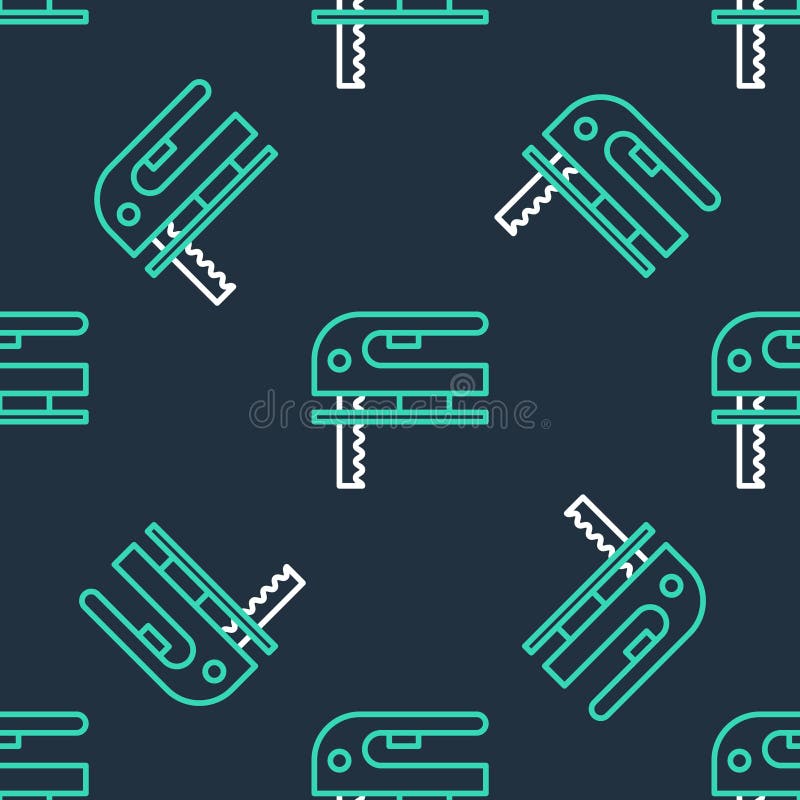 Line Electric Jigsaw with Steel Sharp Blade Icon Isolated Seamless ...