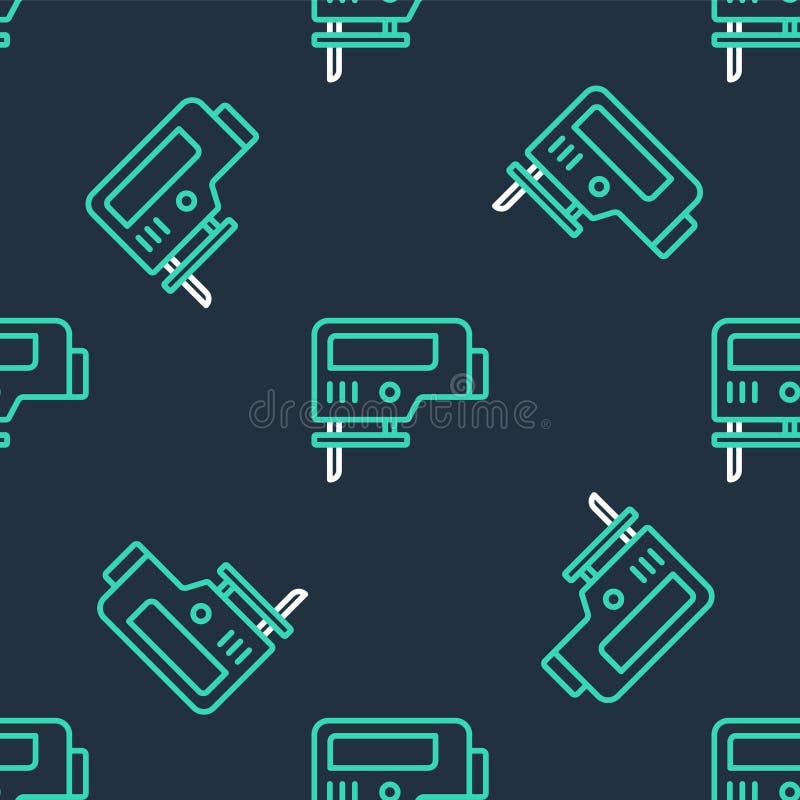 Line Electric Jigsaw with Steel Sharp Blade Icon Isolated Seamless ...