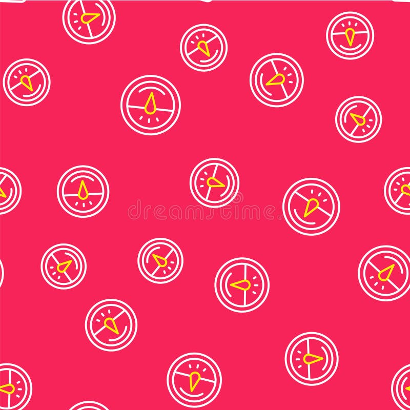 Line Electric Meter Icon Isolated Seamless Pattern on Red Background ...