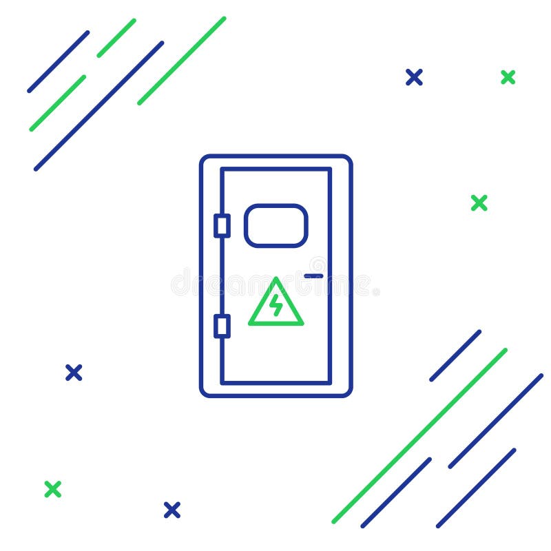 Line Electrical Cabinet Icon Isolated on White Background. Colorful ...