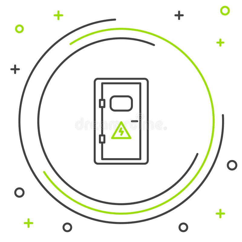 Line Electrical Cabinet Icon Isolated on White Background. Colorful ...