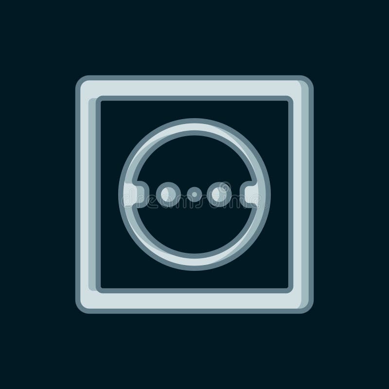 Line Electrical Outlet Icon Isolated on Black Background. Power Socket ...