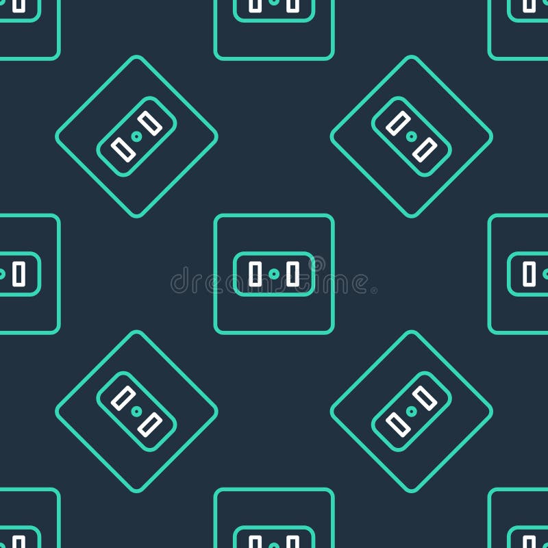 Line Electrical Outlet Icon Isolated Seamless Pattern on Black ...
