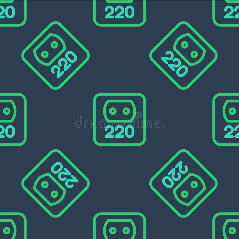 Line Electrical Outlet Icon Isolated Seamless Pattern on Blue ...