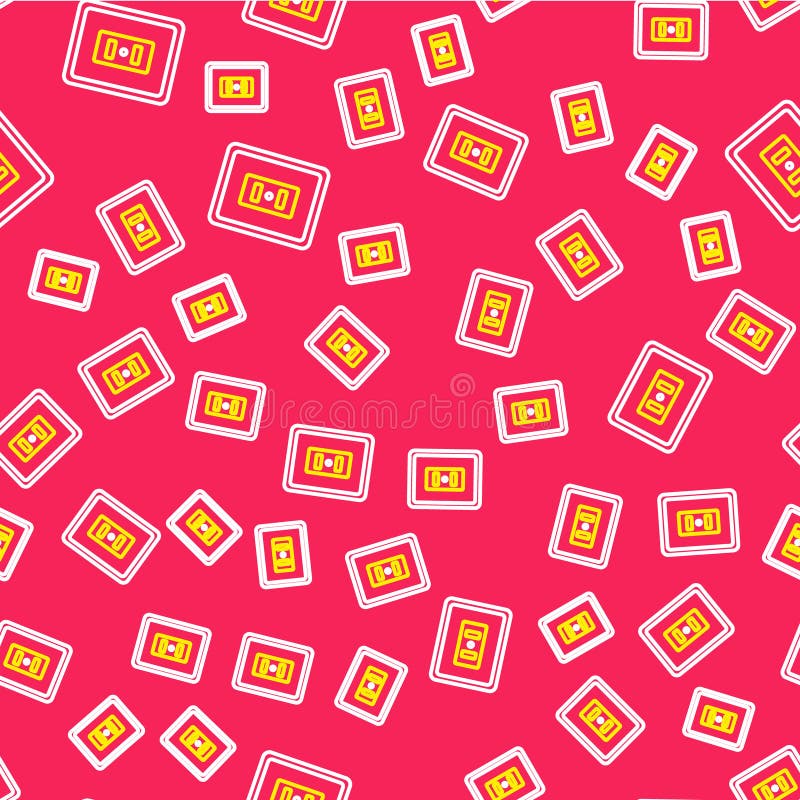 Line Electrical Outlet Icon Isolated Seamless Pattern on Red Background ...