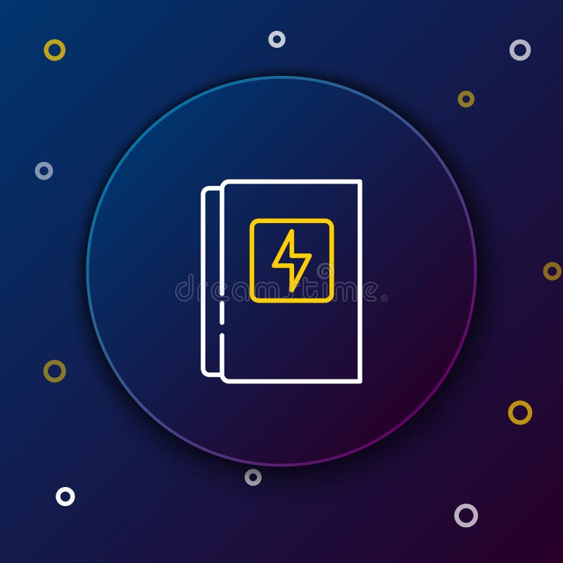 Line Electrical Panel Icon Isolated on Blue Background. Colorful ...