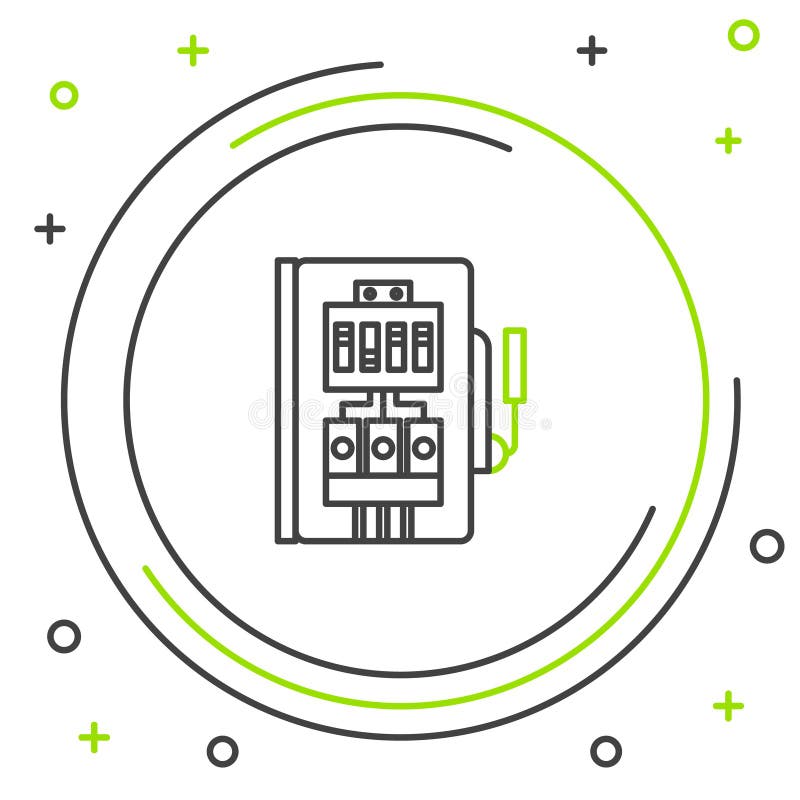 Line Electrical Panel Icon Isolated on White Background. Colorful ...