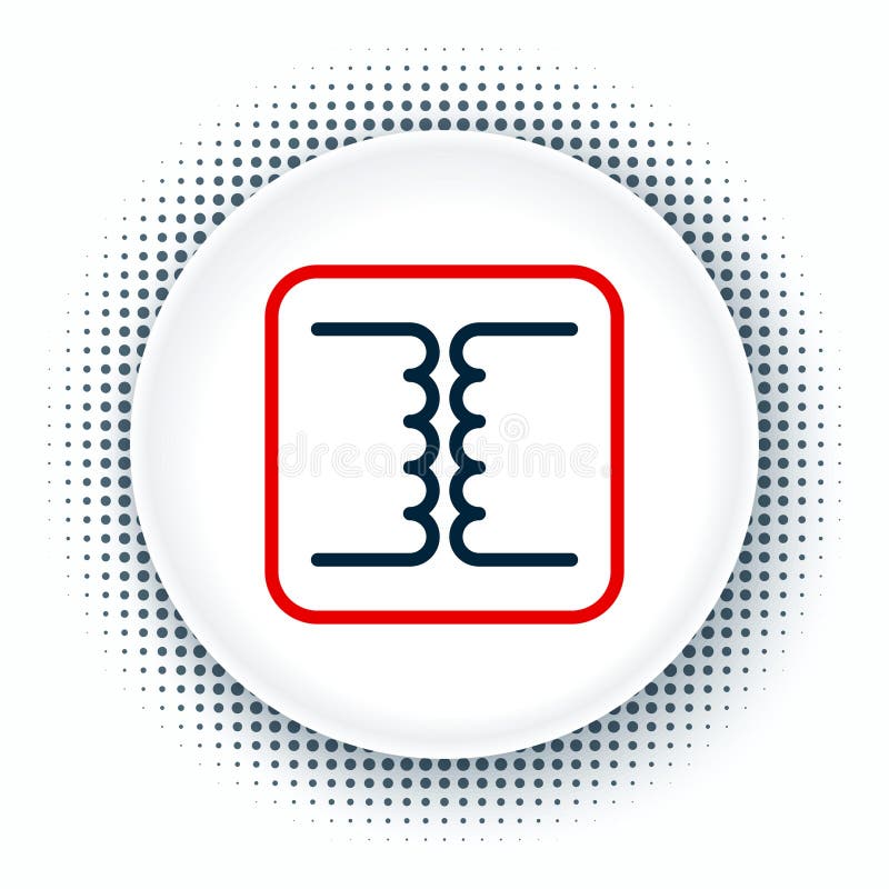 Line Electrical Transformer Icon Isolated on White Background. Colorful ...