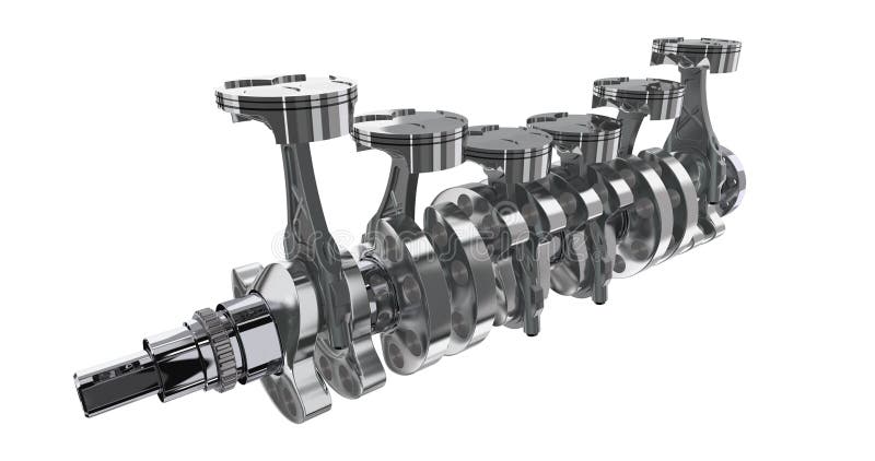 6 in Line Engine. 3D Render Stock Illustration - Illustration of ...