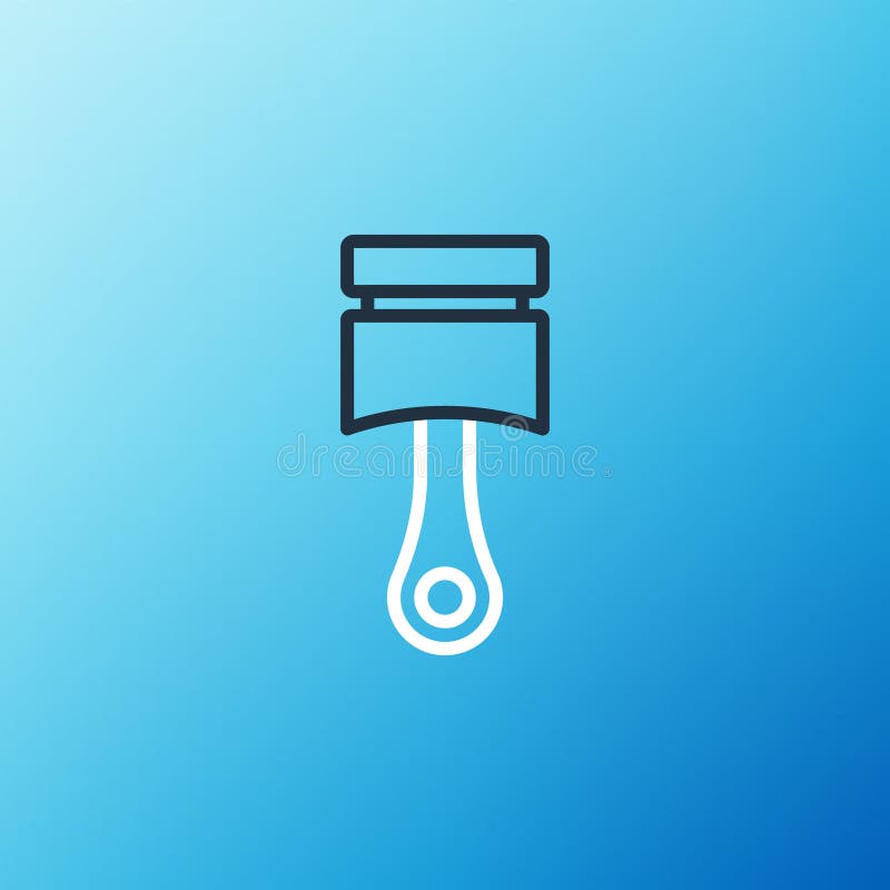 Line Engine Piston Icon Isolated on Blue Background. Car Engine Piston ...