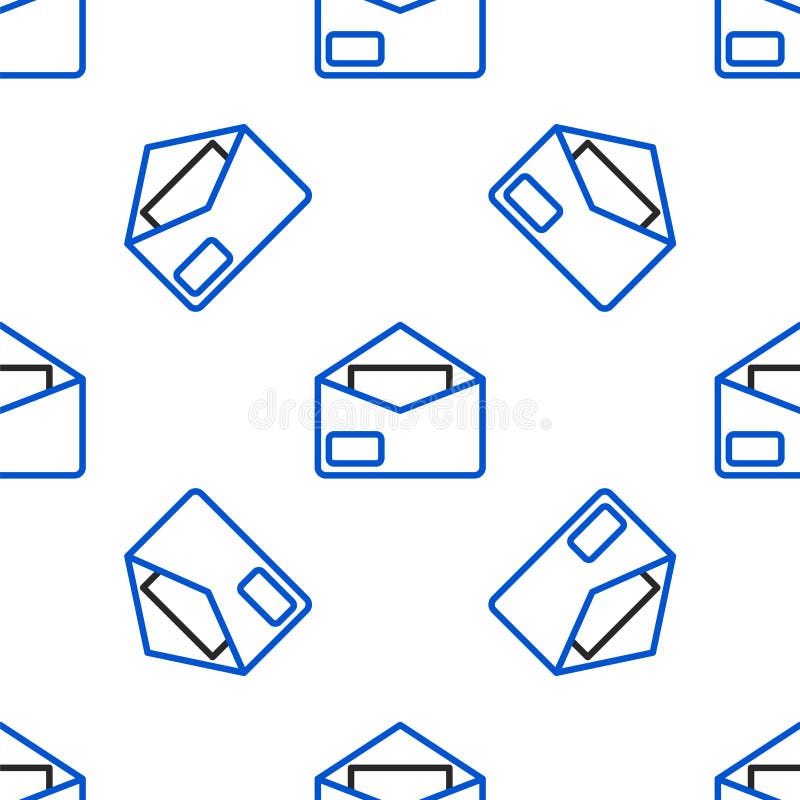 Line Envelope Icon Isolated Seamless Pattern on White Background. Email ...